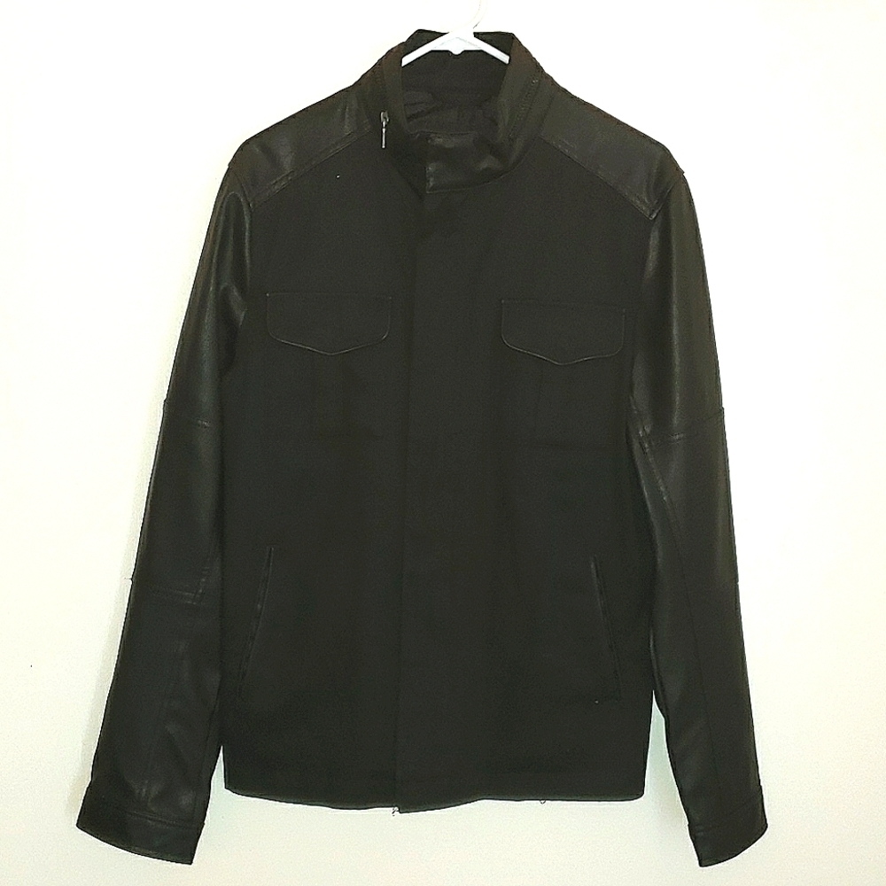 American Stitch Mens Faux Leather Jacket - Gem